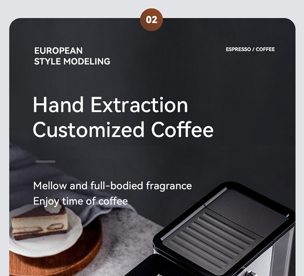 KONKA KKFJ-1202 Espresso Coffee Machine EU Plug Silver