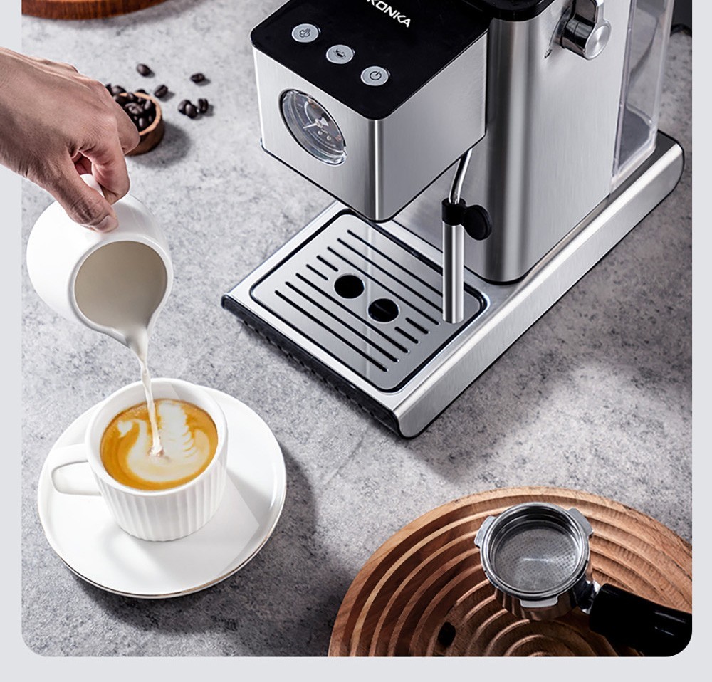 KONKA KKFJ-1202 Espresso Coffee Machine EU Plug Silver