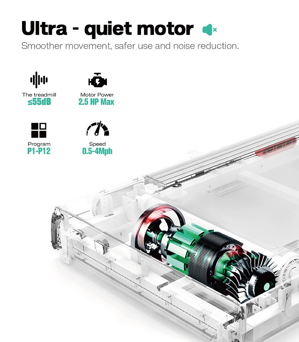 KRD Q20-1 2 in 1 Under Desk Treadmill White