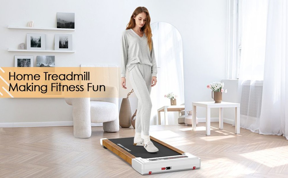 KRD-Q20 2 in 1 Under Desk Treadmill White Wood Grain