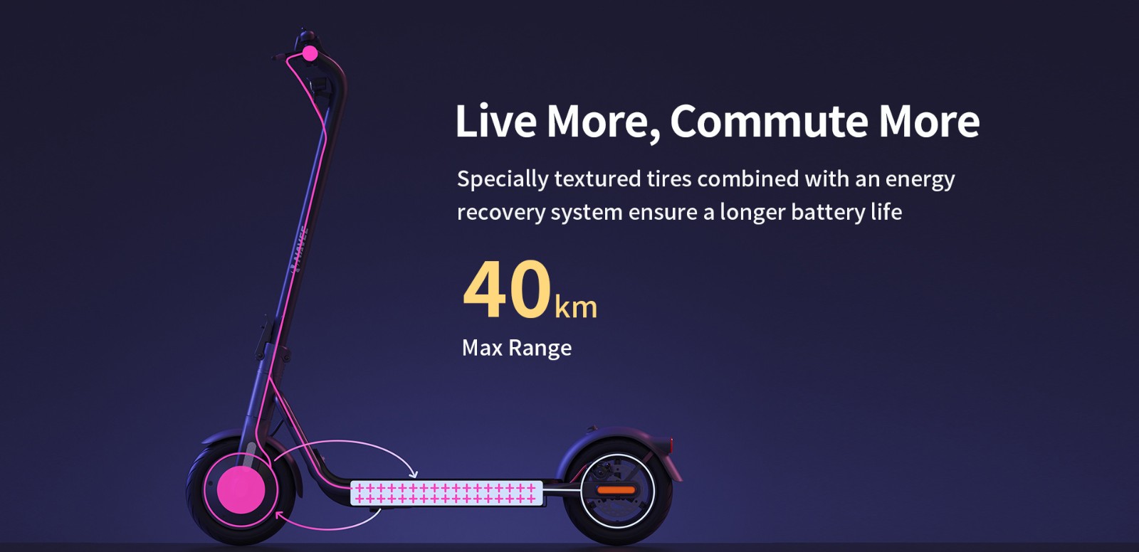 NAVEE V40 Electric Scooter Foldable 600W Max Power 40km Max Range