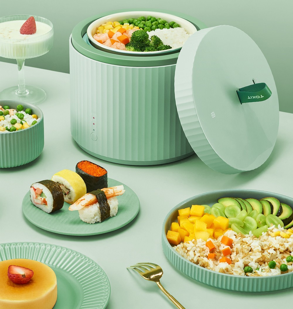TOKIT 1.5L Mini Rice Cooker Green