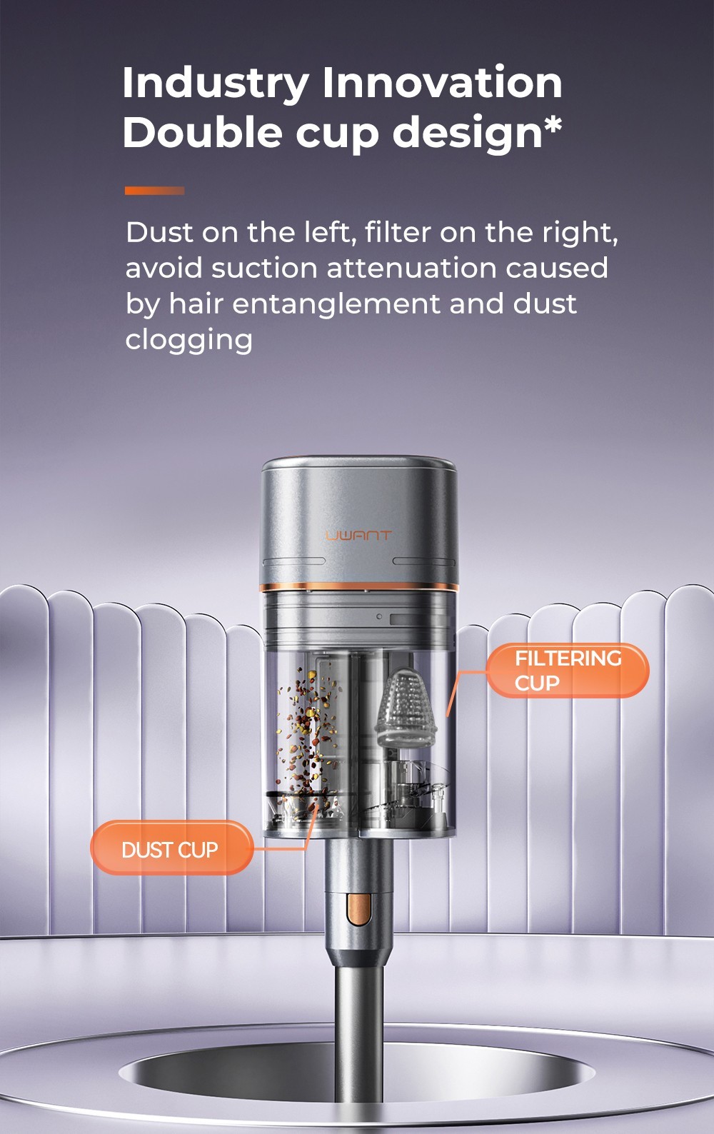 Uwant V100 Cordless Vacuum Cleaner 200AW 4 in 1 All-round Base Station