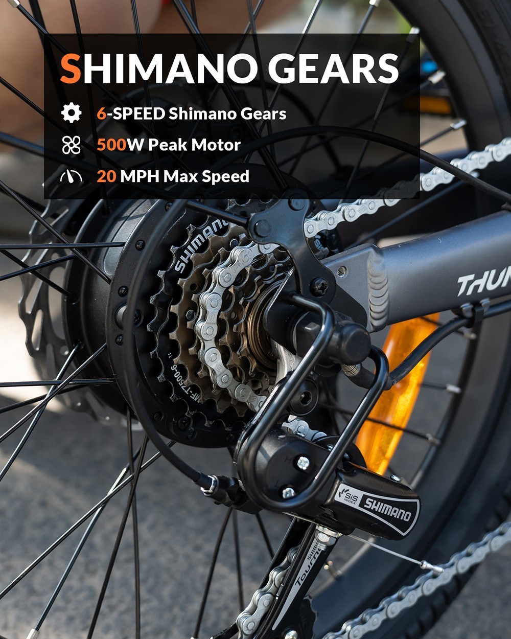 5TH WHEEL Thunder 2 Electric Bike 20 inch 20mph 36V 10.4Ah 350W Motor