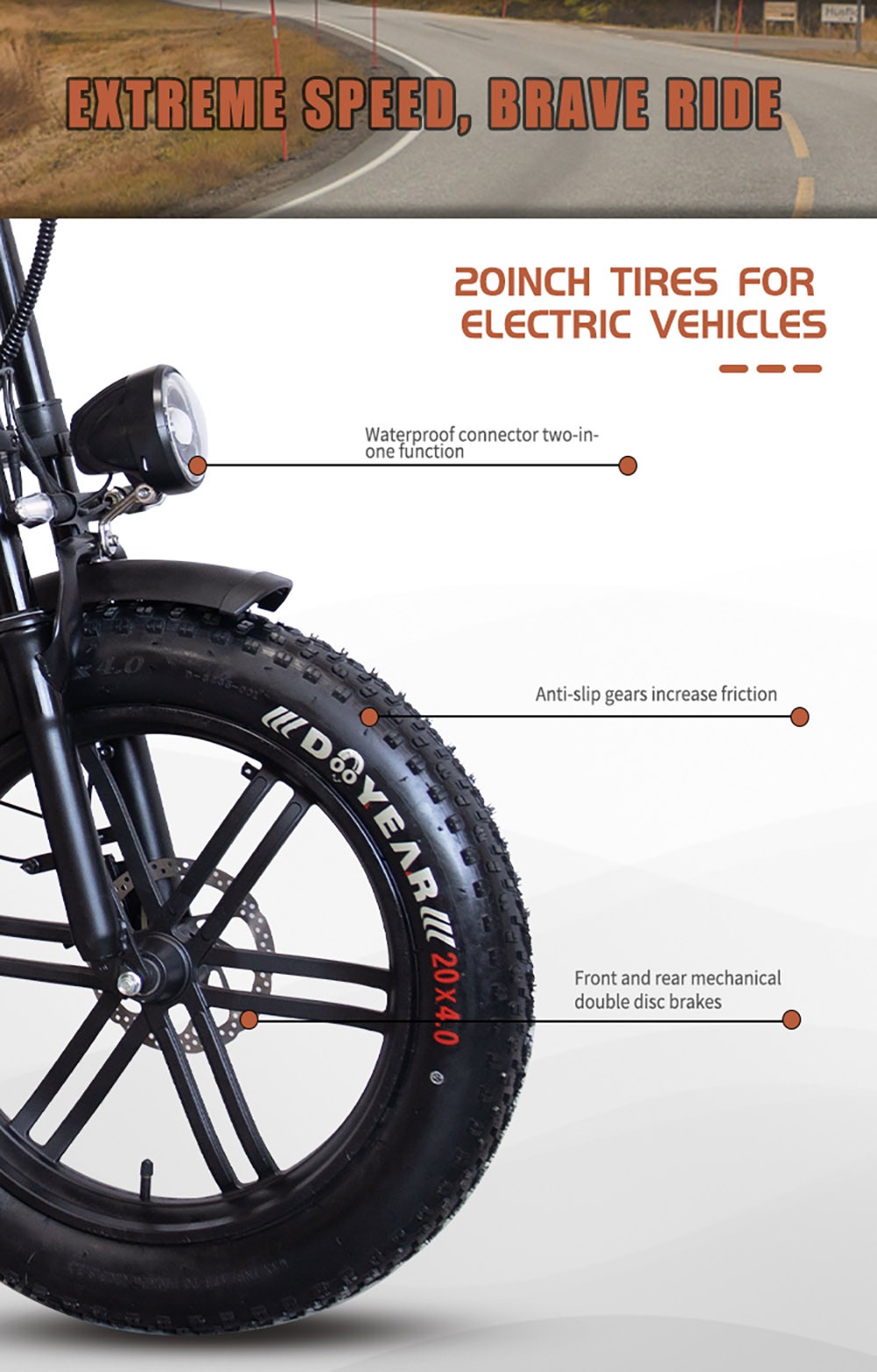 E11 Electric Bike 20*4.0 inch Tire 48V 1000W Motor