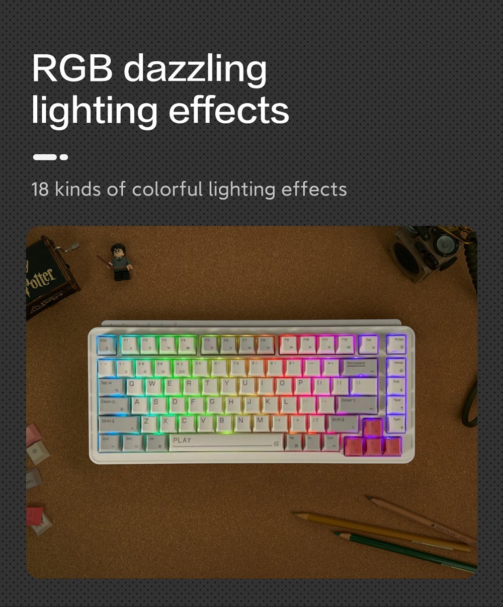 MIIIW Art Series Z830 Mechanical Keyboard 83 Keys Triple-mode Beige