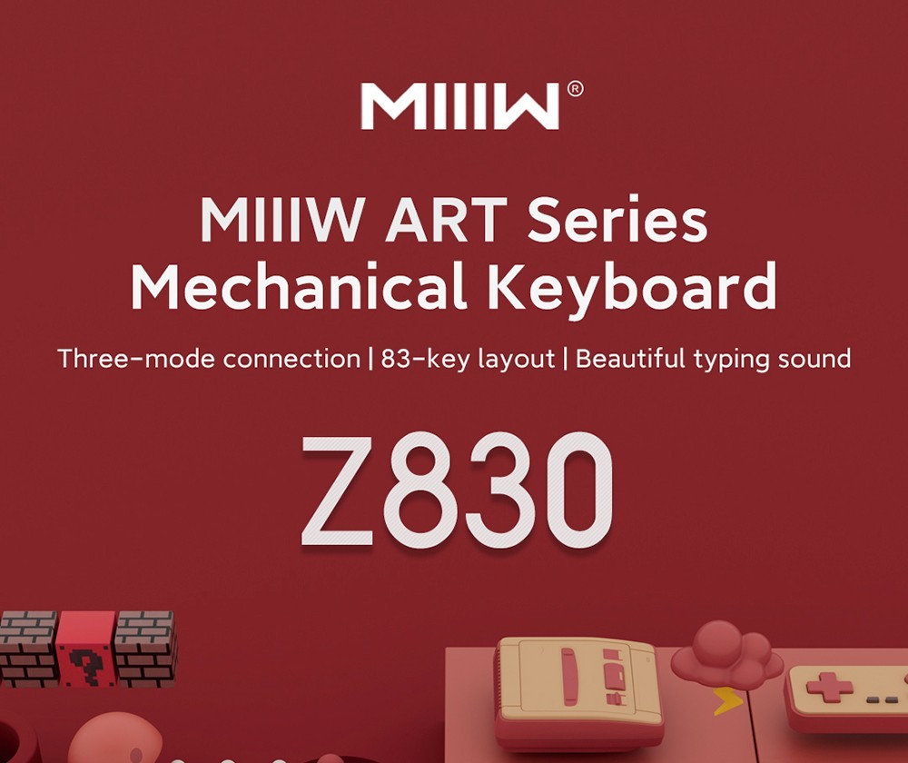 MIIIW Art Series Z830 Mechanical Keyboard 83 Keys Triple-mode Red