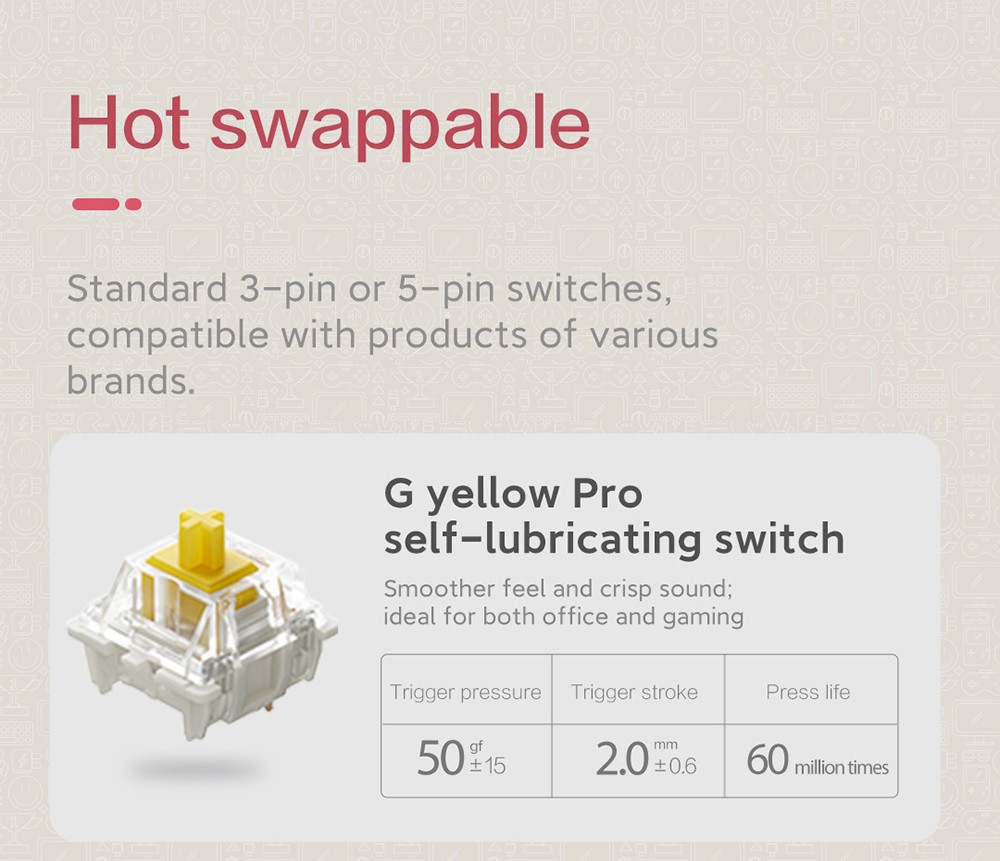 MIIIW Art Series Z830 Mechanical Keyboard 83 Keys Triple-mode Red