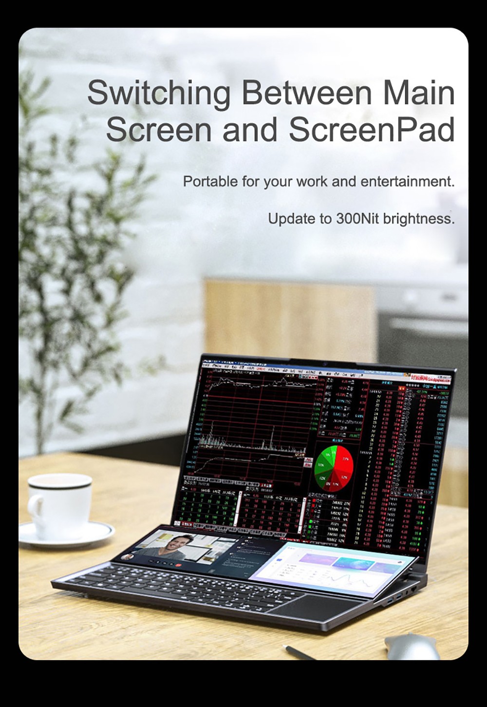 N-one NBook Fly Laptop 16in+14in Dual Screen 16GB DDR4 1TB SSD