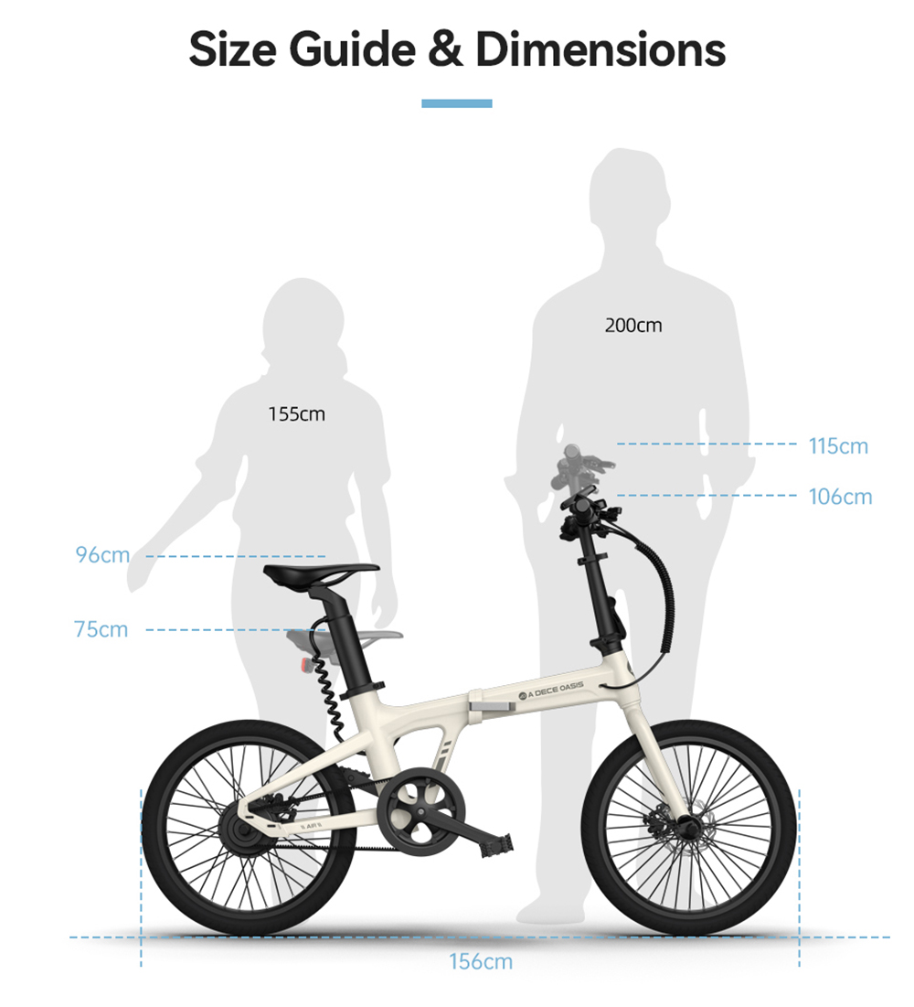 ADO A20 Air E-bike 250W Motor 25km/h 36V 10Ah Samsung Battery White
