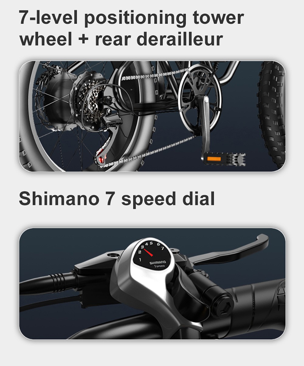 JANSNO X50 Electric Bike 20 inch Tire 48V 14Ah 25mph Speed 750W Motor