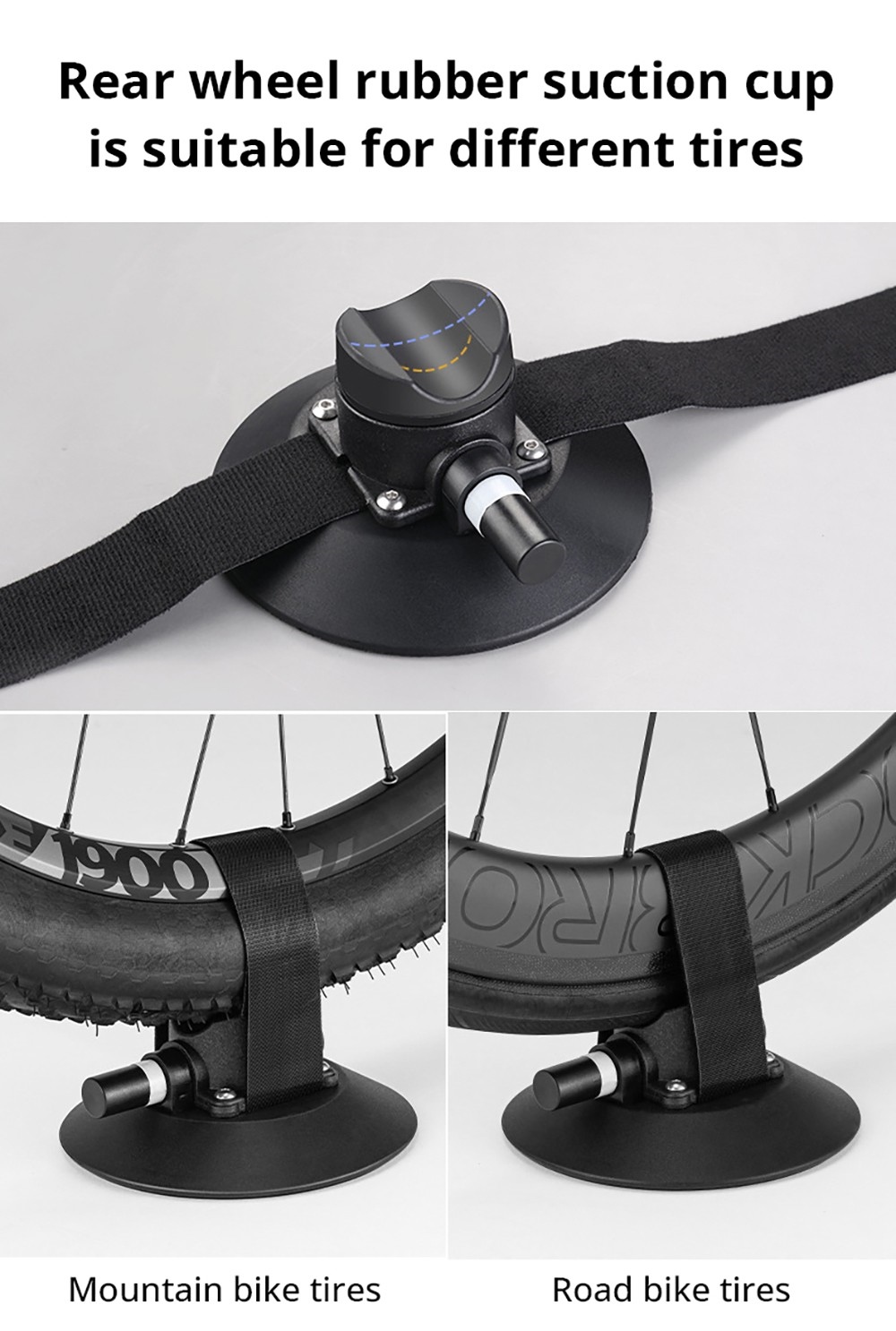ROCKBROS Suction Cup Bike Rack for Car Roof Top - Black