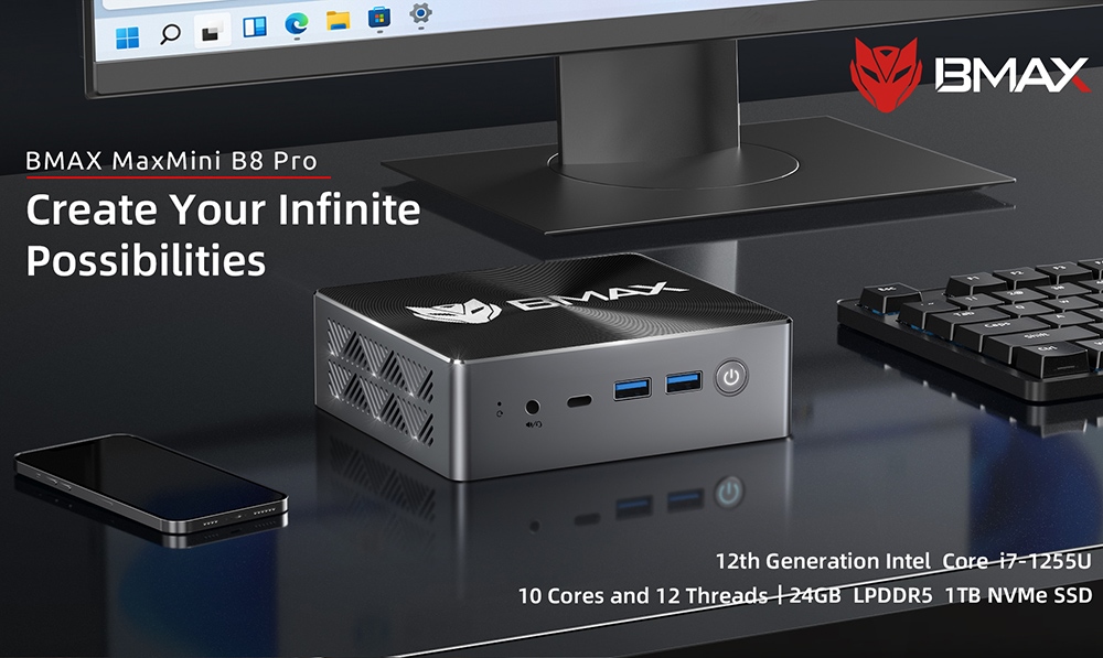 BMAX B8 Pro Mini PC 24GB+1TB - EU | Europe