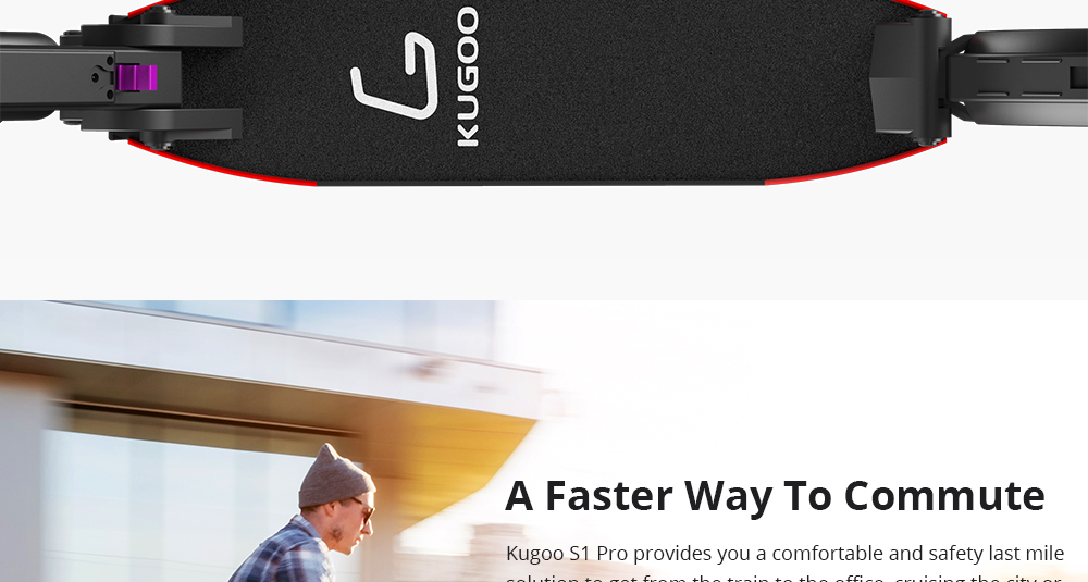 KUGOO S1 PRO Folding Electric Scooter Black