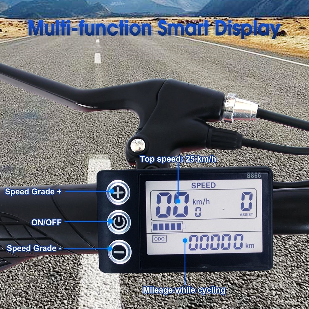 OT18 Electric Bike 26 inch 350W Motor 25km/h Speed 36V 14.4Ah - Black