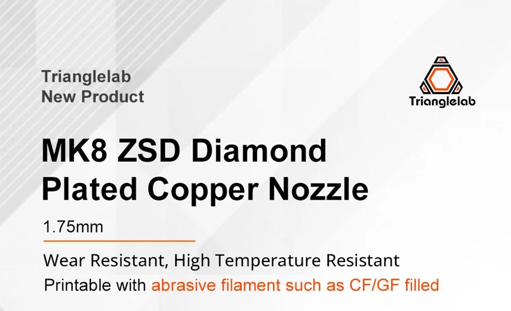 Trianglelab 0.6mm MK8 ZSD Diamond Copper Alloy Nozzle