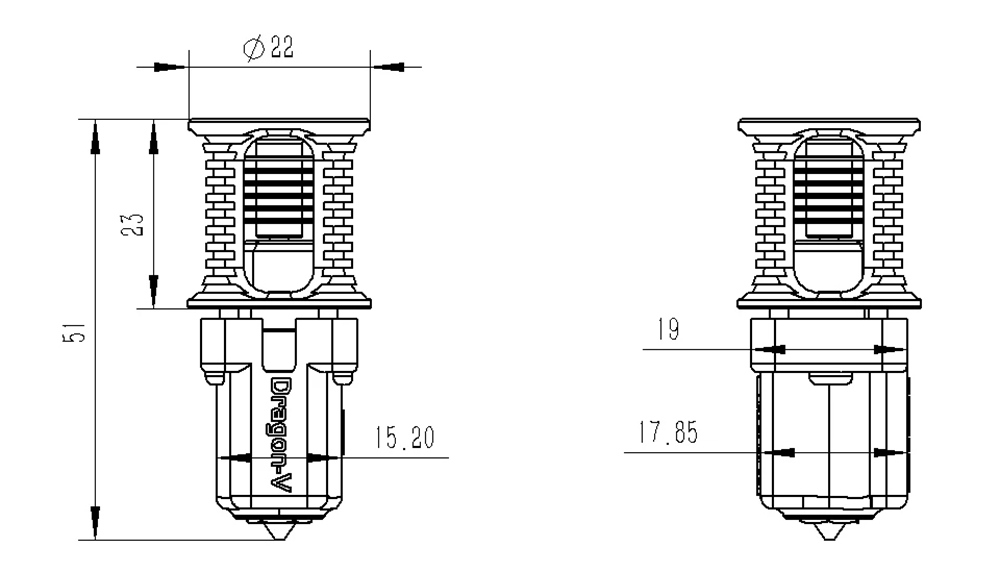 Trianglelab 104NT-4 Dragon Ace Hotend Black