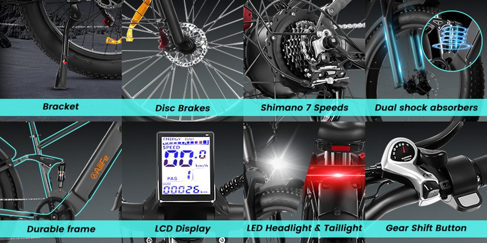 AILIFE X26B Electric Bike 26 inch 1000W Motor 48V 13Ah 48km/h Speed