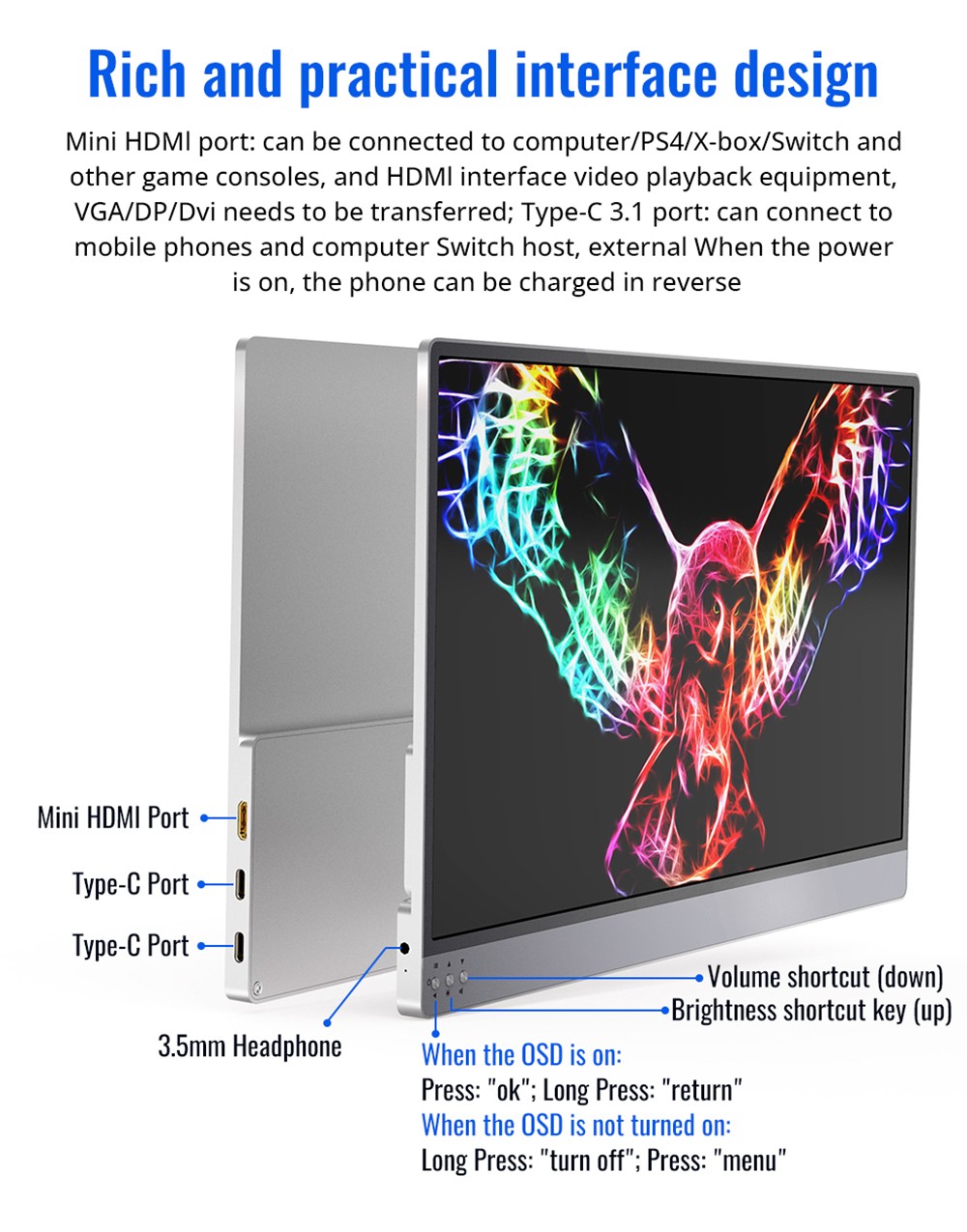AOSIMAN 133UCJ Portable Monitor