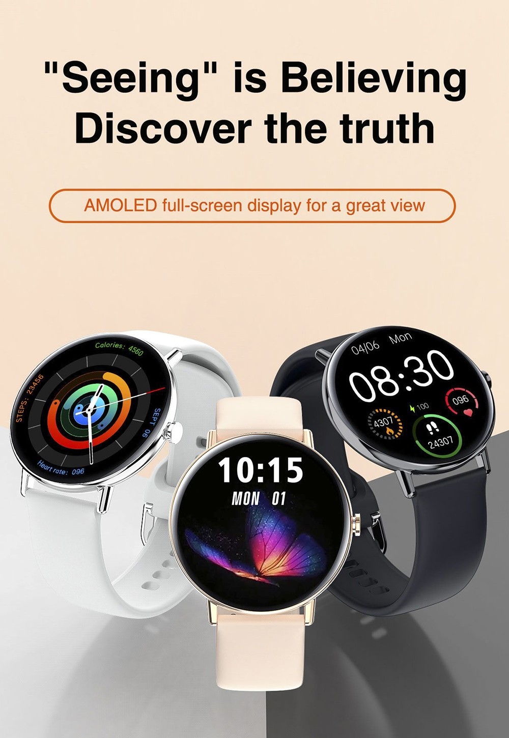 G7 Smartwatch Heart Rate Health Monitoring Watch - Silver