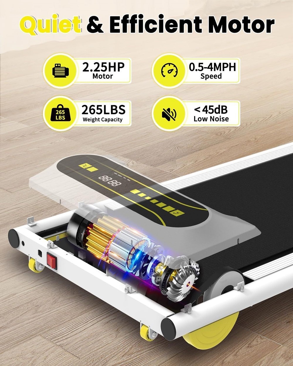 KRD Q22 Walking Pad Under Desk Treadmill White