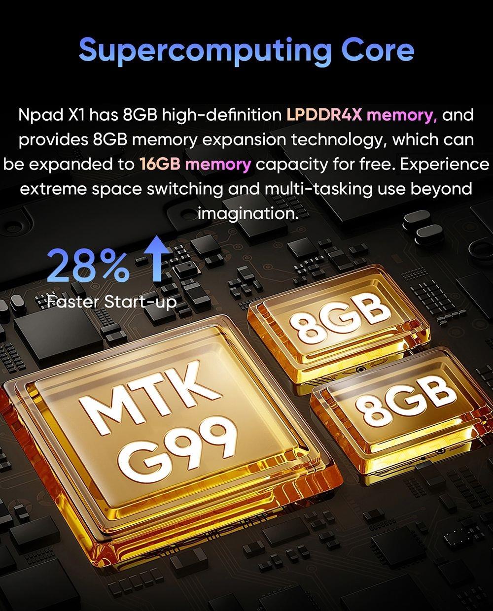 N-one NPad X1 Android 13 Tablet with Leather Case & Tempered Film