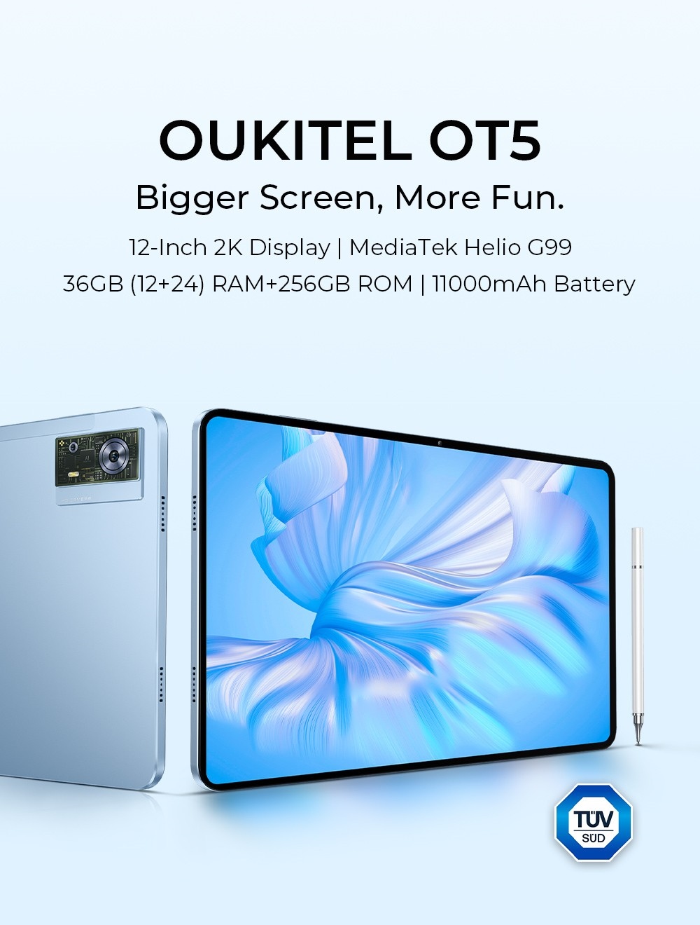 OUKITEL OT5 12+256GB Tablet - Black