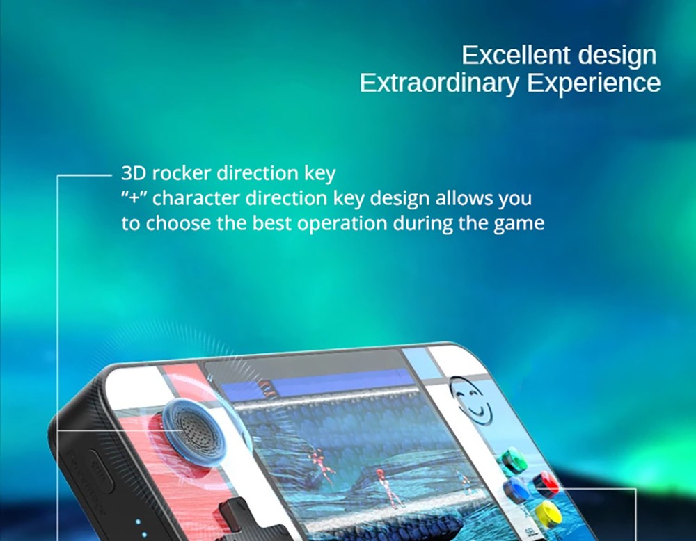 D41 2-in-1 Handheld Game Console - Black+Red+Blue