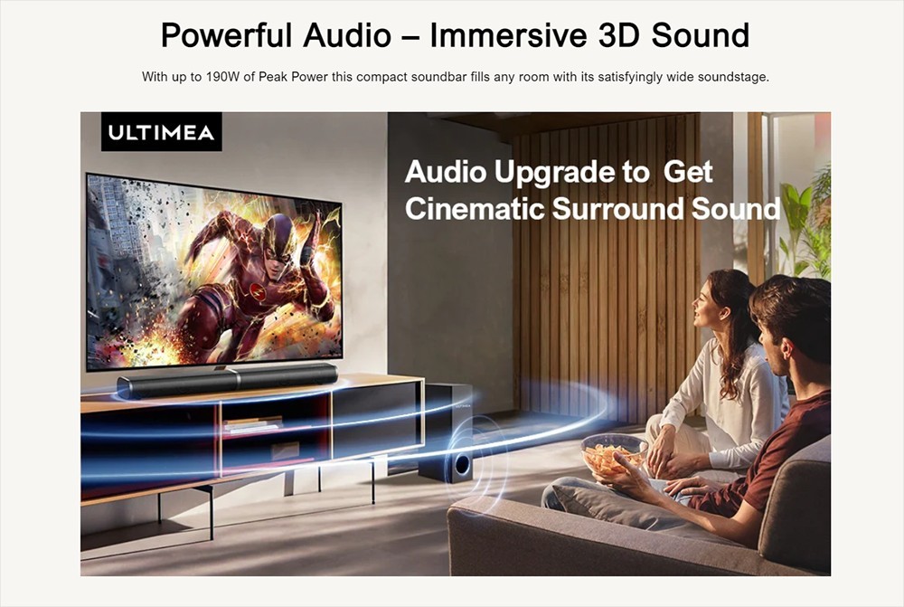 Ultimea Tapio VII 2.1 Wired Soundbar for TV Devices