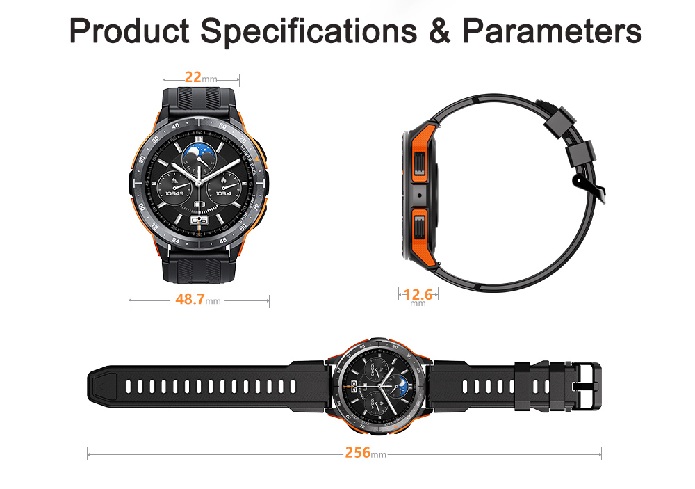 FOSSiBOT VIRAN W101 Smartwatch AMOLED Display GPS Blood Pressure Black