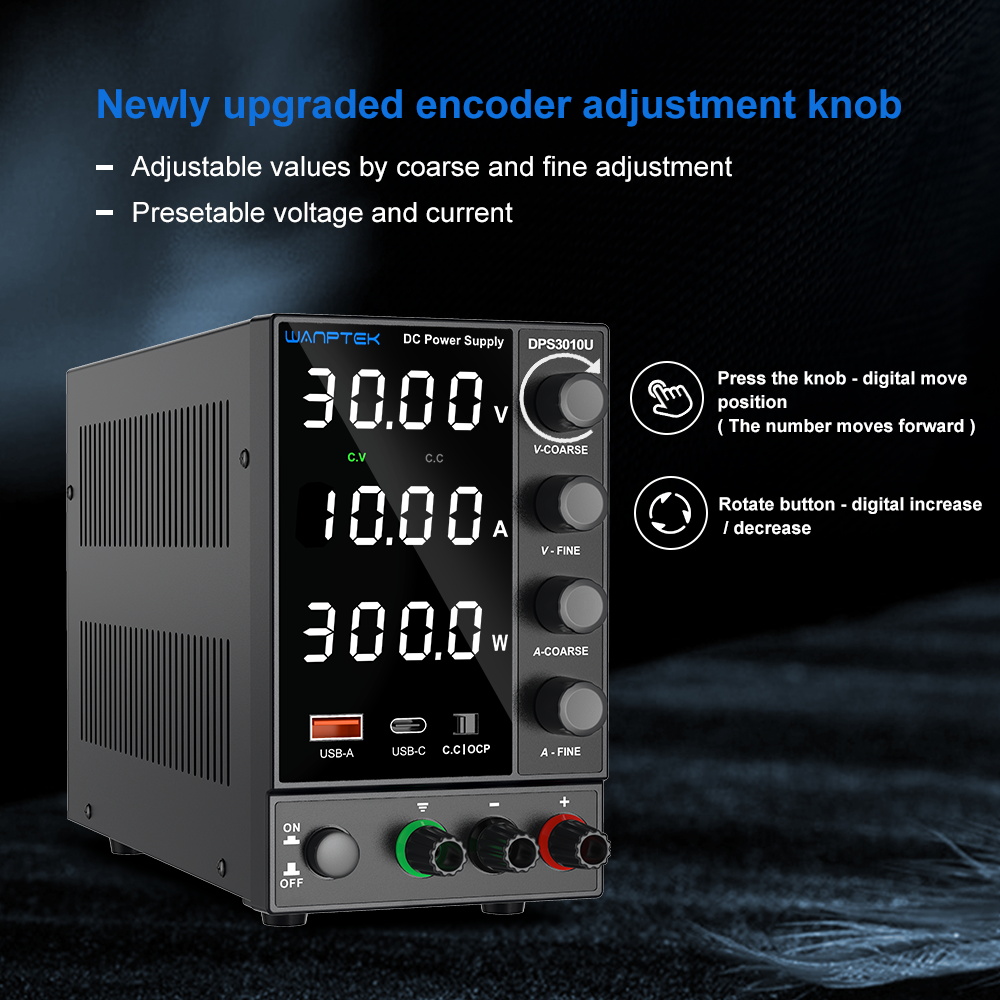 WANPTEK DPS3010U DC Power Supply Black US Plug