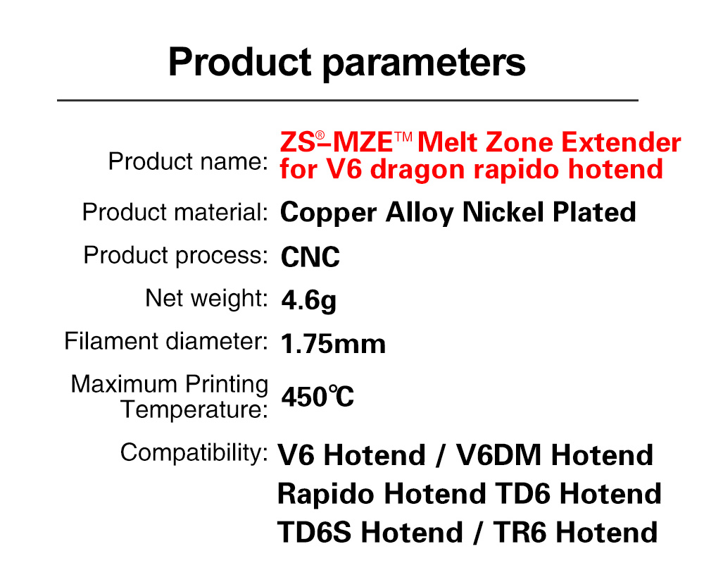 Trianglelab ZS-MZE-HF Melt Zone Extender