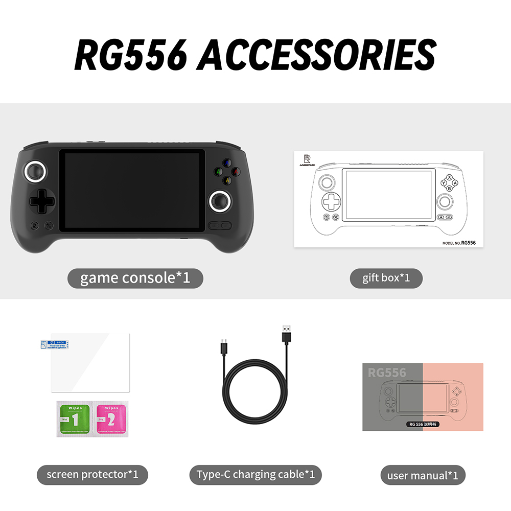 ANBERNIC RG556 Android 12 Gaming Handheld 8GB/128GB without Games-Black