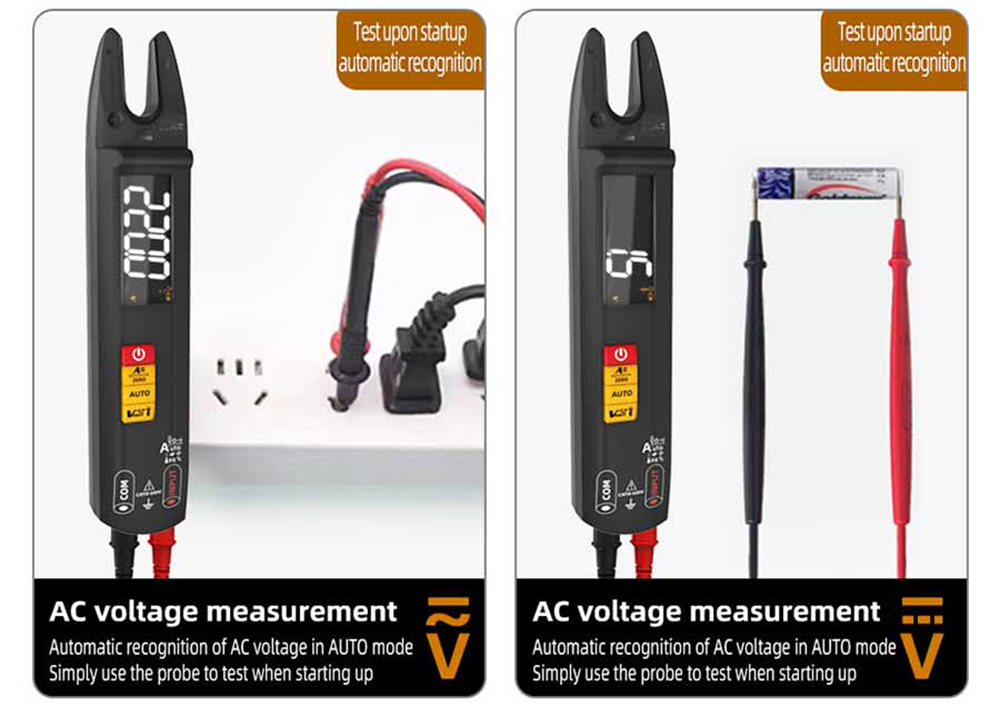 BSIDE U1 Digital Clamp Multimeter with Tester Probe+Alligator Clip