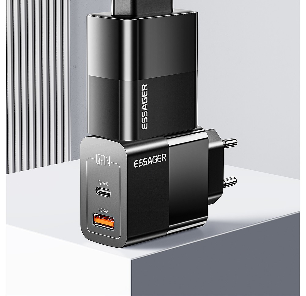 ESSAGER 33W GaN USB C Charger Black EU Plug