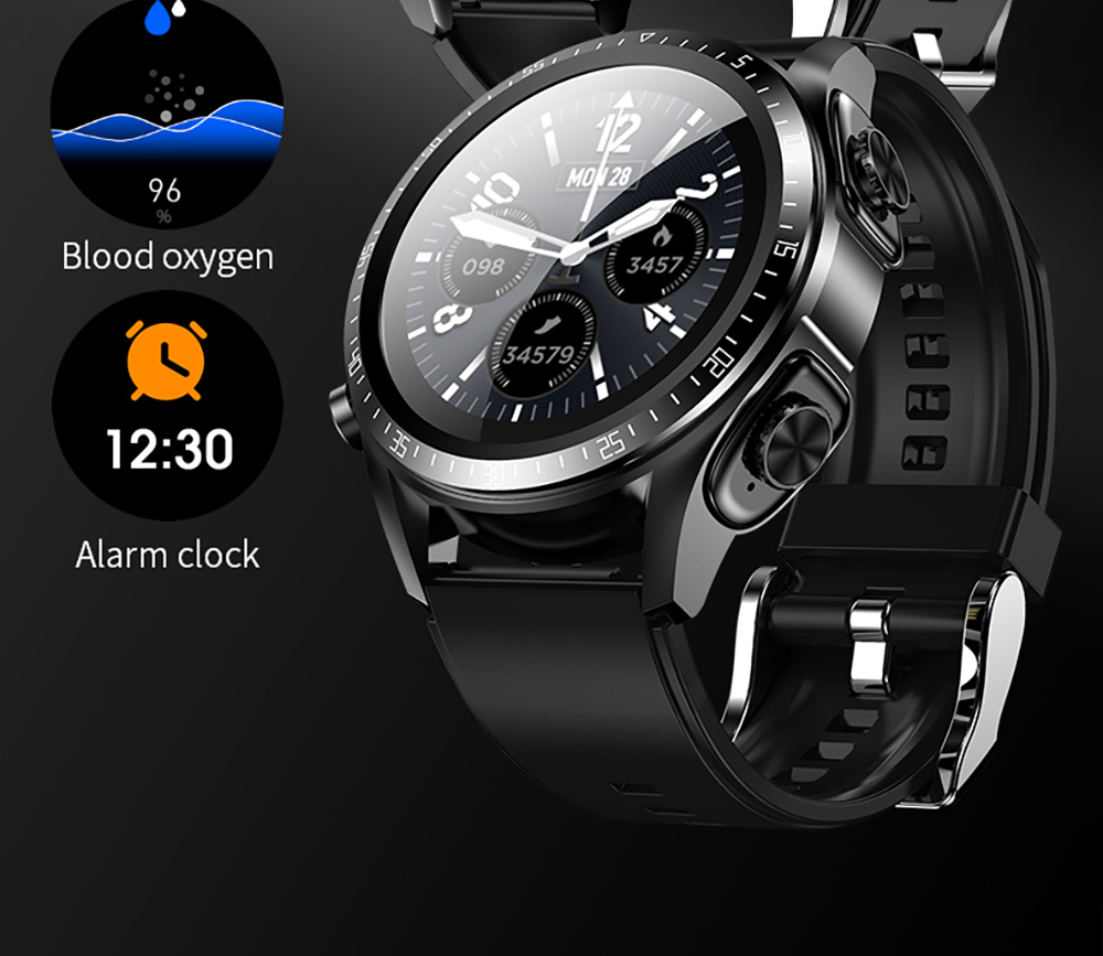 JM03 2-in-1 Smart Watch with Earbuds Steel Strap