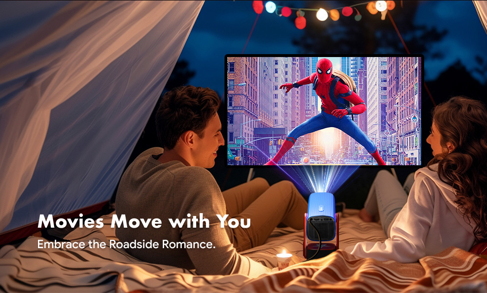 SkyEcho FreeONE Portable Speaker Projector Blue US Plug