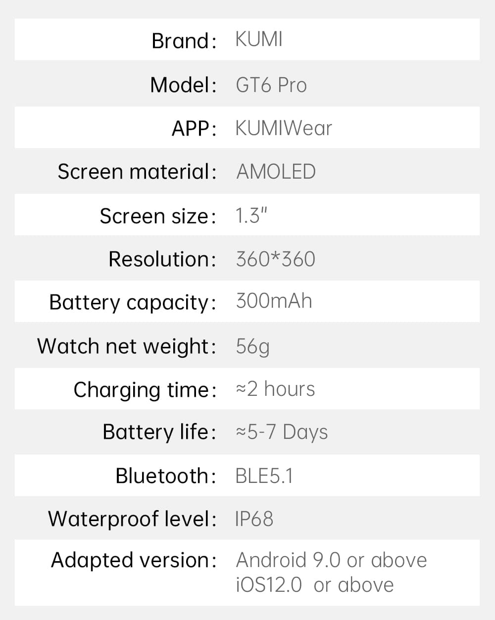 KUMI GT6 Pro Smartwatch