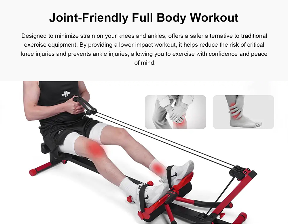 TOUSAINS 3-in-1 Foldable Rowing Machine Red