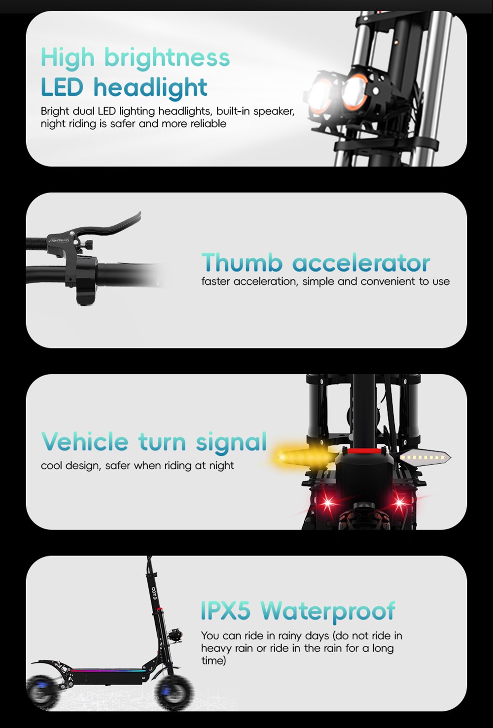OOTD D88 Electric Scooter 11 inch Max Dual 2800W Motor 85km/h