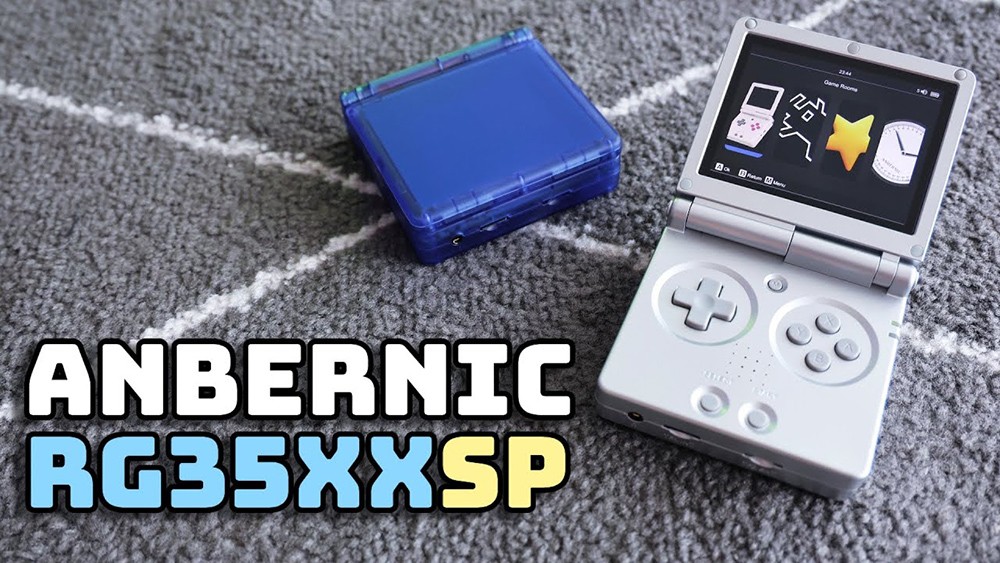 ANBERNIC RG35XXSP Flip Game Console 64GB 5000 Games Blue