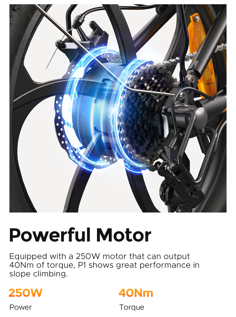 ENGWE P1 Electric Bike 12.5Ah 250W Motor Silver | Europe