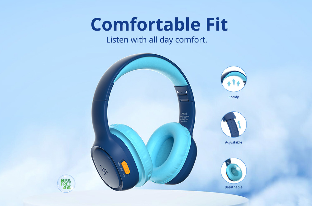 Tronsmart KH02 Wireless Kids Headphones Blue