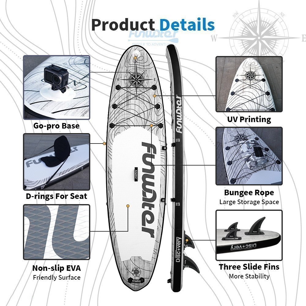 FunWater SUPFW12F Stand Up Paddle Board 335*84*15cm Grey | Europe
