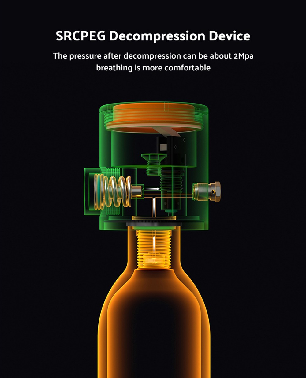 SMACO S300 Plus 0.5L Mini Scuba Tank Green | Europe