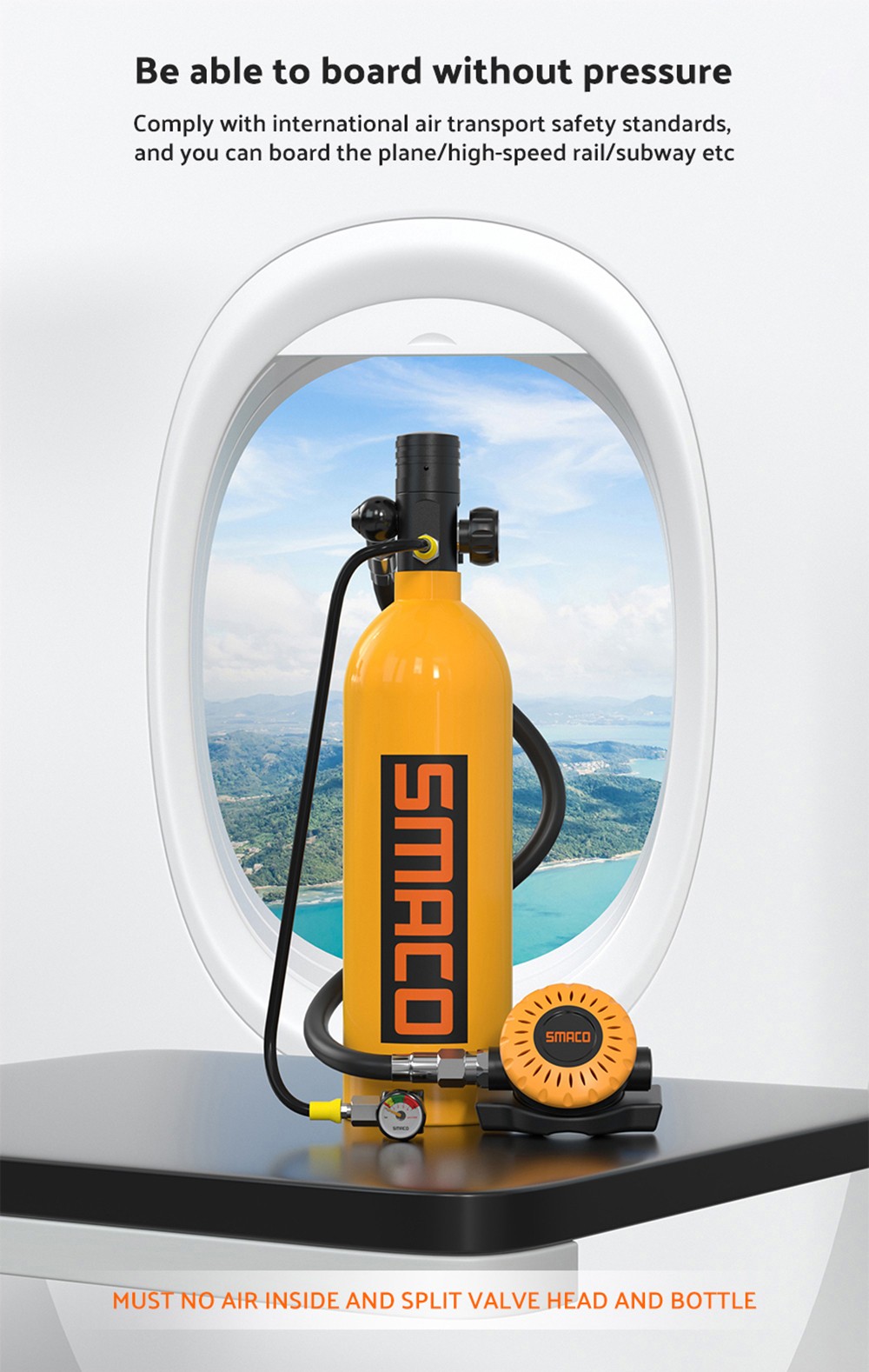 SMACO S400 Pro 1L Scuba Tank Green | Europe