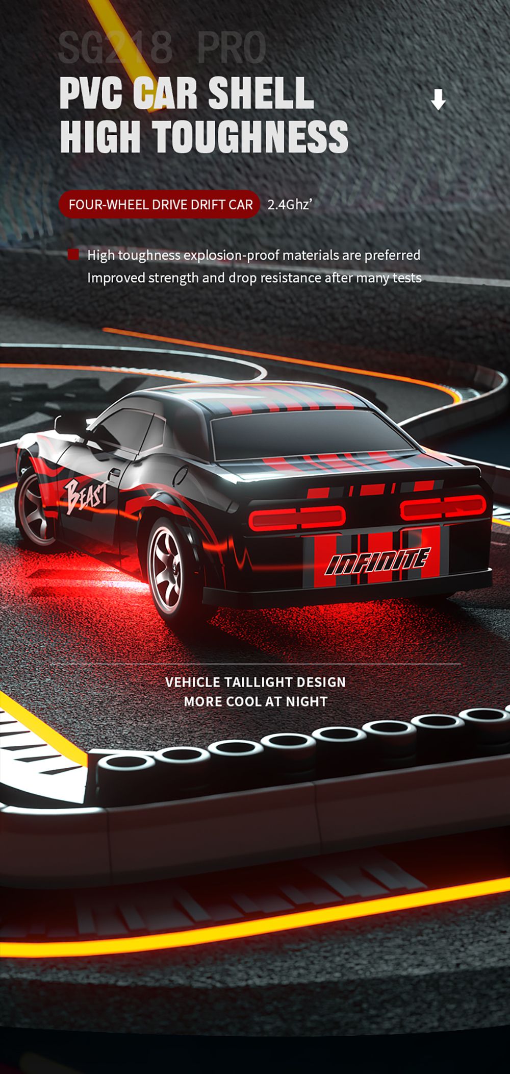 ZLL SG218 Pro 1/16 2.4G 4WD RC Car 3 Batteries