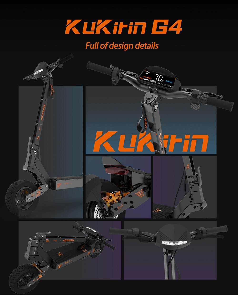 KuKirin G4 Off-Road Electric Scooter 2000W Motor 70km/h Max Speed