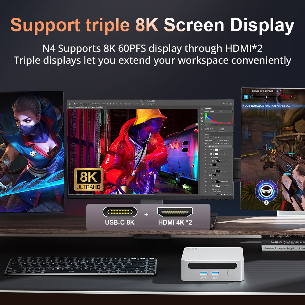 Ninkear N4 Mini PC AMD Ryzen 7 4800U 16+512GB