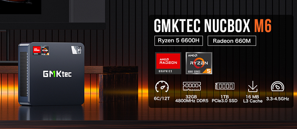 GMKtec M6 Mini PC 32GB+1TB